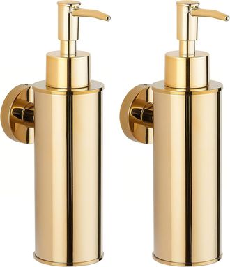 BGL Fashion Wandmontierter Seifenspender aus 304 Edelstahl für Dekoration (rund, schwarz)