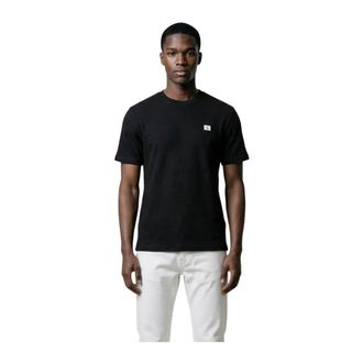 Calvin Klein Jeans Homme, Tops, Noir, Taille: XL T-shirt &agrave; col rond et manches courtes