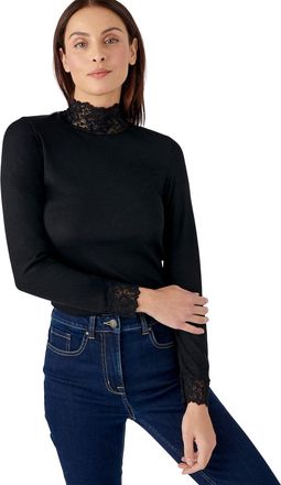 Damart Damen Longues Fine Côte Thermolactyl T-Shirt, Schwarz, M