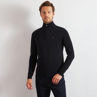 Eden Park Pull Noir &Agrave; Col Camionneur En Coton Old Pp