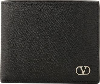 Valentino Garavani Homme, Accessoires, Noir, Taille: ONE Size Vlogo Signature Portefeuille en cuir de veau grain&eacute;
