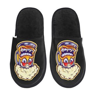 Generic Pantoufles Moelleuses Joli Verre &Agrave; Bi&egrave;re Mousseux Chausson Respirantes Chauds Chaussons Pour Int&eacute;rieur Ext&eacute;rieur Unisex L