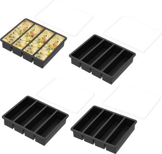 Generico Freezer Formen - Leakproof Silikon Storage Cubes | 4-teiliges Lebensmittelaufbewahrungsset zum Frieren von Juice, Weide, Broth, Lager & Leftovers - Zu