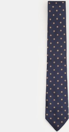 Borrelli Napoli Herren - Seidenkrawatte navy/beige/wei&szlig; gemustert