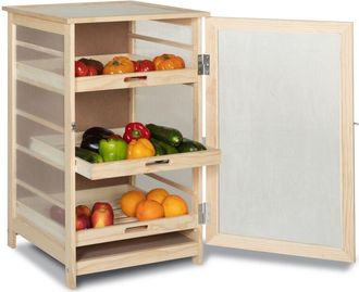 IDMarket Légumier fruitier en bois VEGGE avec 3 tiroirs amovibles