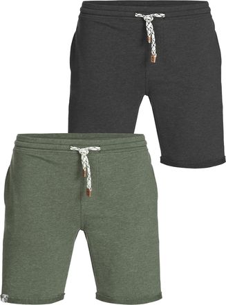 Indicode Herren 2-Pack Eddy 2er-Pack Sweatshorts | Sweat Shorts Sporthose Joggingshorts Beetle/Black, XL