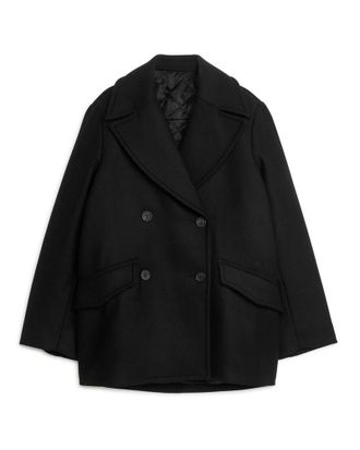 Arket Cabanjacke Aus Wolle -Schwarz