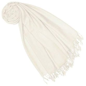 Lorenzo Cana Lorenzo Cana &Eacute;charpe pashmina pour femme - 50 % cachemire et 50 % laine dagneau m&eacute;rinos - &Eacute;charpe en cachemire - &Eacute;charpe pour femme, Blanc cr&egrave;me, 70 x