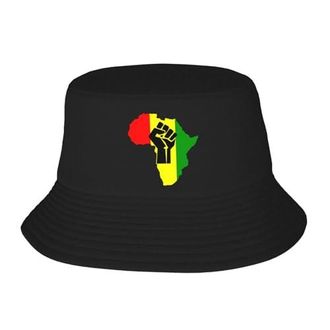 Generic Chapeau De Godet African Black Power Chapeau De P&ecirc;che Respirant &Eacute;t&eacute; Bonnet Soleil, pour De P&ecirc;che, La Randonn&eacute;e, Sports, 56-58cm