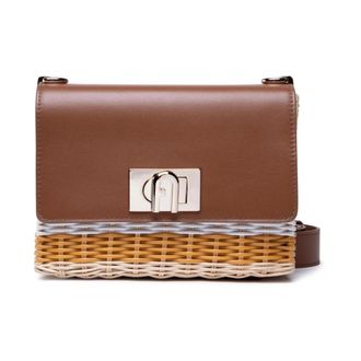 Furla 1927 Logo Wicker Schultertasche - - Bags - Damen - Braun - ONE SIZE