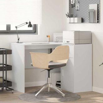 vidaXL Vidaxl - Bureau dangle 2 pcs Blanc 102 x 50 x 75 cm Bois ding&eacute;nierie