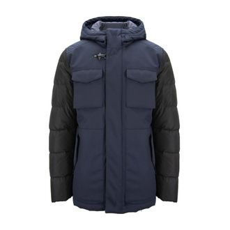 Fay Homme, Vestes, Bleu, Taille: 2XL Veste Homme à Boutons-pression et Fermeture Éclair