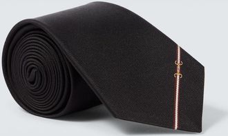 Gucci Cravate Horsebit en jacquard de soie