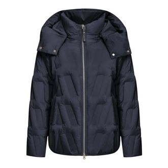 Cesare Gaspari Gesteppte Cropped Daunenjacke mit Chevron-Muster - - Jackets - Damen - Blau - L