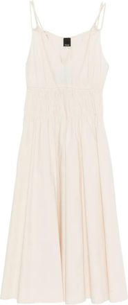Pinko Amie gathered midi dress - Nude