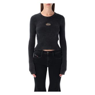 Diesel M-Anchor-A Cropped Jumper - - Knitwear - Damen - Schwarzk - XS