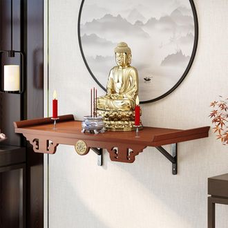 Generic Wandmontierter Altartisch, Meditationsregal, Holzm&ouml;bel f&uuml;r die Heimdekoration, ideal f&uuml;r Fotos und Souvenirs