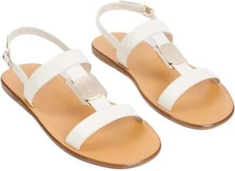 Ferragamo Sandalen - White Mascarpone Lamb Leather Vida Sandals - Gr. 5 - in Beige - für Damen