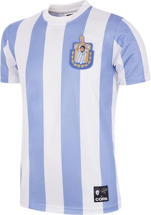 Copa Football - Retro Fu&szlig;balltrikot Herren - Maradona Argentinien 1986 - Wei&szlig; - 100% Polyester - Gr&ouml;&szlig;e XL