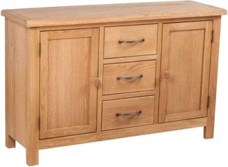 vidaXL Buffet avec 3 tiroirs 110 x 33,5 x 70 cm Bois de chêne massif vidaXL