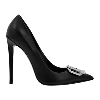 Philipp Plein Femme, Chaussures, Noir, Taille: 38 EU Escarpins &agrave; Talons Hauts en Cuir Nappa Gothic Plein