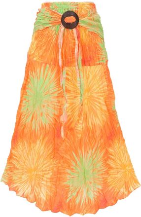 Guru Shop Boho Sommerrock, Maxirock Hippie Chic, Wandelbares Sommerkleid, Strandkleid - Orange, Damen, Synthetisch