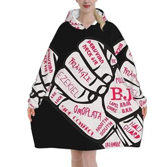 Generic Sweat &agrave; capuche noir et blanc &agrave; carreaux de buffle pour femmes et hommes adultes surdimensionn&eacute;s pour une couverture douce et chaude