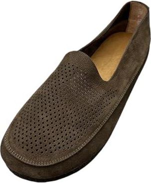Generic Mocassins Penny Mocassins souples et respirants en cuir v&eacute;ritable r&eacute;tro &agrave; enfiler pour homme, gris, 39 2/3 EU