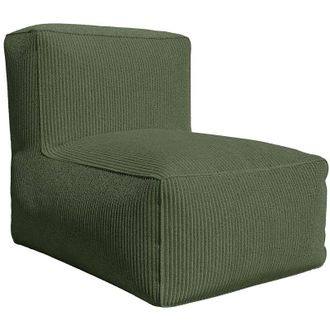 Vente-Unique Vente-unique - Fauteuil en velours c&ocirc;tel&eacute; vert noumara