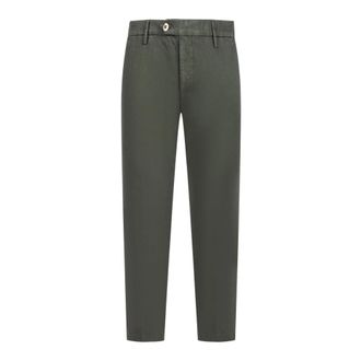 Michael Coal Gerade geschnittene Hose mit Kn&ouml;pfen - - Trousers - Herren - Gr&uuml;n - W35