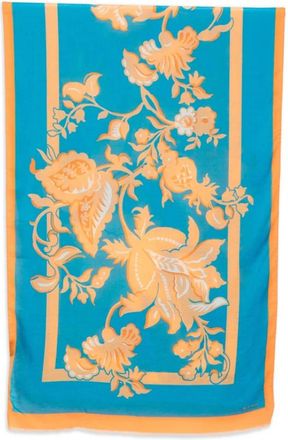 Etro Femme, Accessoires, Multicolore, Taille: ONE Size Fringed Floral-Border Scarf
