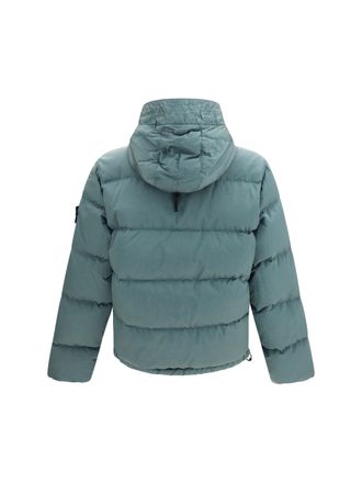 Stone Island Mens Nylon Metal Hooded Puffer Jacket Ocean Green Down Coat