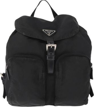 Prada unisex, Pre-owned, Noir, Taille: ONE Size Sac &agrave; dos vintage en nylon Pre-owned