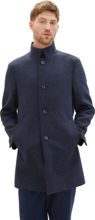 Tom Tailor Herren 1037407 3-Knopf Wollmantel mit Stehkragen, 32530-blue small Herringbone, XXXL