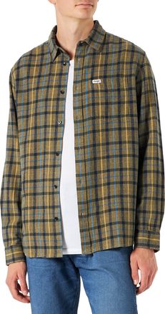 Wrangler Mens 1 Pocket Shirt, Dusty Olive, XL