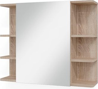 Vicco Badspiegelschrank Sonoma Fynn 80x64x21 cm - Badezimmerschrank mit Spiegel, Viel Stauraum für Badutensilien