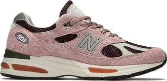 New Balance Low-Top Sneaker - New Balance 991v2 MiUK Pink Mauve - Gr. 41,5 (EU) - in Wei&szlig; - f&uuml;r Damen