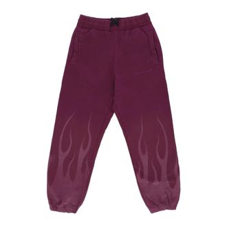 Vision Of Super Flammen Fleece Trainingshose Traubenwein - - Trousers - Herren - Braun - M