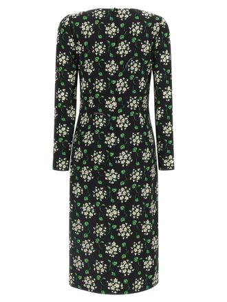 Dolce & Gabbana Floral-Print Silk Charmeuse Dress - Black
