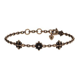 John Richmond Metallarmband mit dekorativen Blumen - - Accessories - Damen - Braun - ONE SIZE