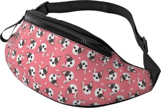 Generic H&uuml;fttaschen Atmungsaktiv H&uuml;fttasche Franz&ouml;sische Bulldogge Gesicht Stylisch Waist Fanny Pack F&uuml;r Outdoor Reisen Spazieren 14X35Cm