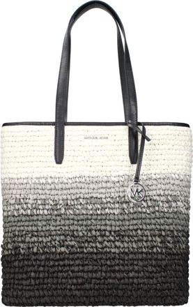 Michael Kors Femmes Sac Bandouli&egrave;re Raphia Noir/Blanc