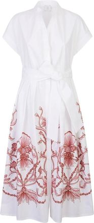 Eleventy Femme, Robes, Blanc, Taille: 42 FR Robe Chemise Brod&eacute;