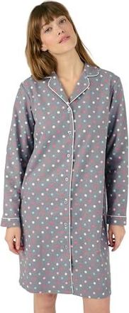 Damart Liquette Flanelle Pur Coton Femme Gris Imprimé Taille 54-56 (XXL)