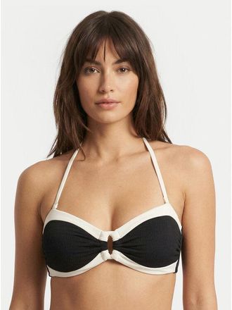 Seafolly Bikini-Oberteil Band Wave 31577-305 Schwarz