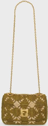 Gerard Darel Sac en patchwork de raphia - LE FANNY - Kaki