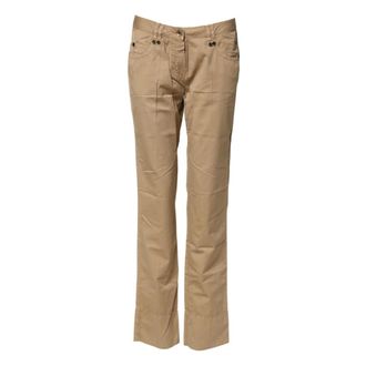 Plein Sud Femme, Pantalons, Beige, Taille: 36 FR Pantalon Chino Droit en Coton Stretch