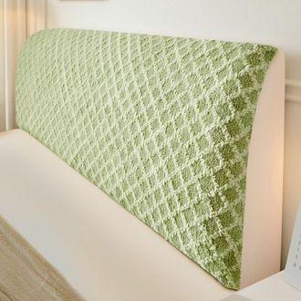 Generic Flauschiger dehnbarer Bettkopfteil Bezug Staubschutz &Uuml;berzug aus Kaninchenfell Kopfteil Bezug f&uuml;r Doppelbetten Queen King Gr&uuml;n Volle L&auml;nge: 120 cm/47