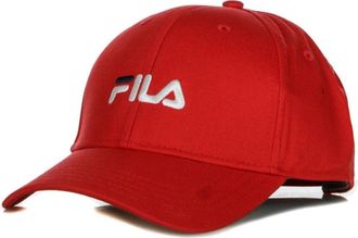 Fila Rote Kappe mit Gebogenem Schirm und Linearem Logo - - Accessories - Herren - Rot - ONE SIZE