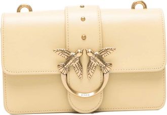 Pinko Pinko, Femme, Sacs, Jaune, Taille: ONE Size Sac Love Birds &agrave; rabat